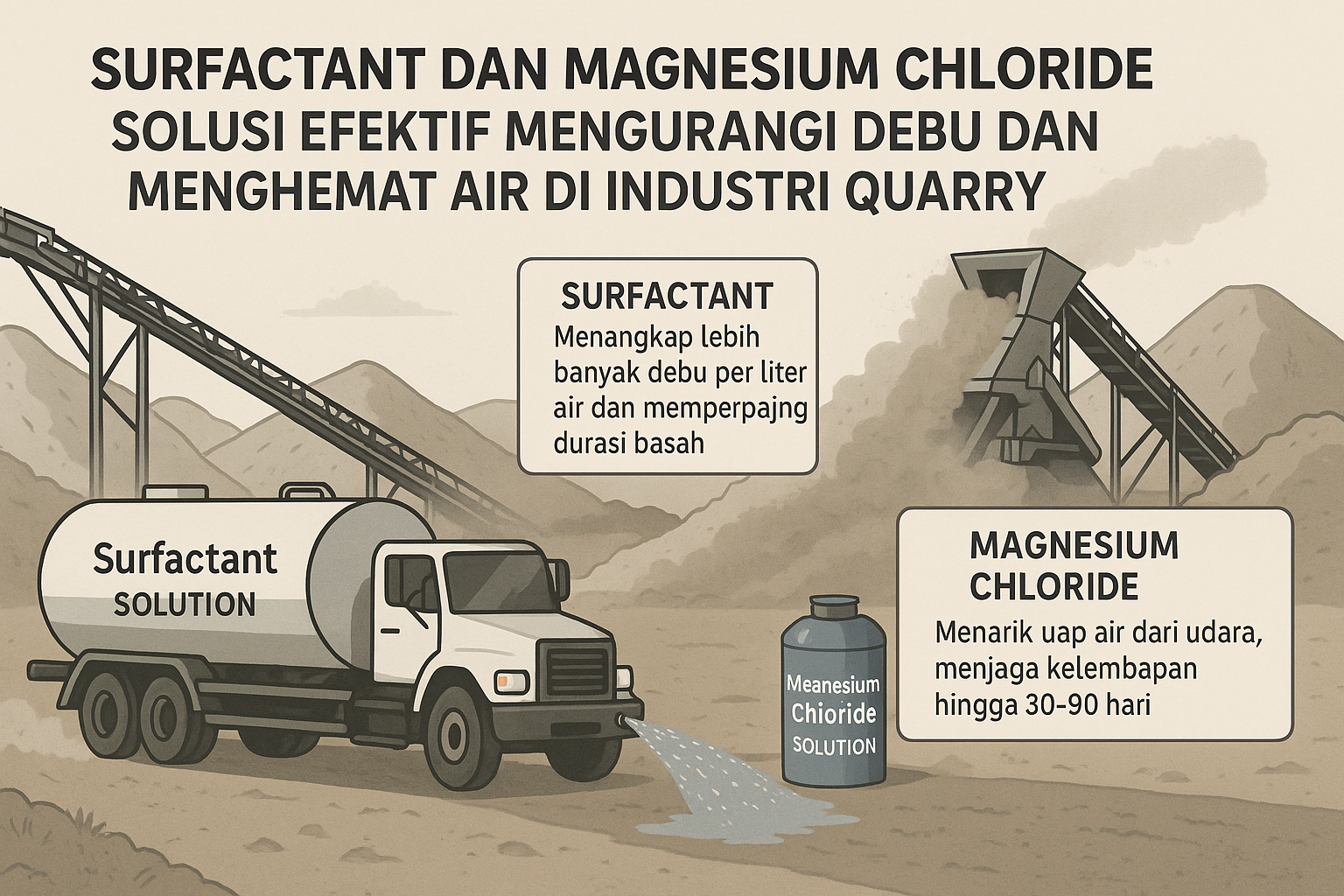 Surfactant dan Magnesium Chloride: Solusi Efektif Mengurangi Debu dan Menghemat Air di Industri ...